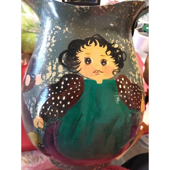 Unbranded | Accents | Metal Hand Painted Pitcher Painted By Edwards 8 ...